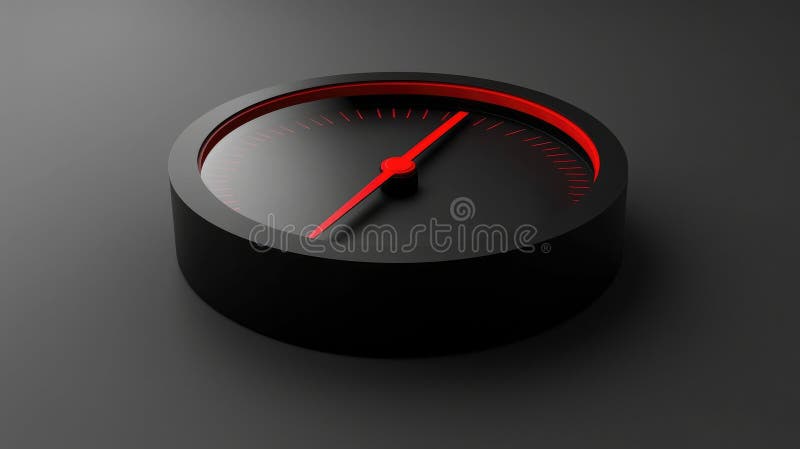A Modern, Sleek Speedometer Design with a Black Background and Red ...