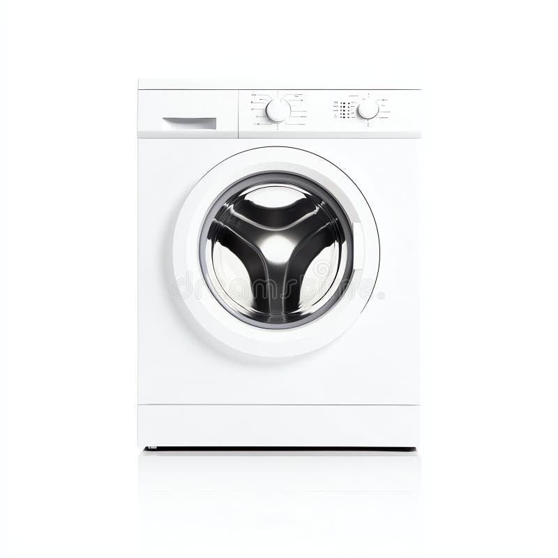 A Modern, Sleek White Washing Machine with a Large Door and Control ...