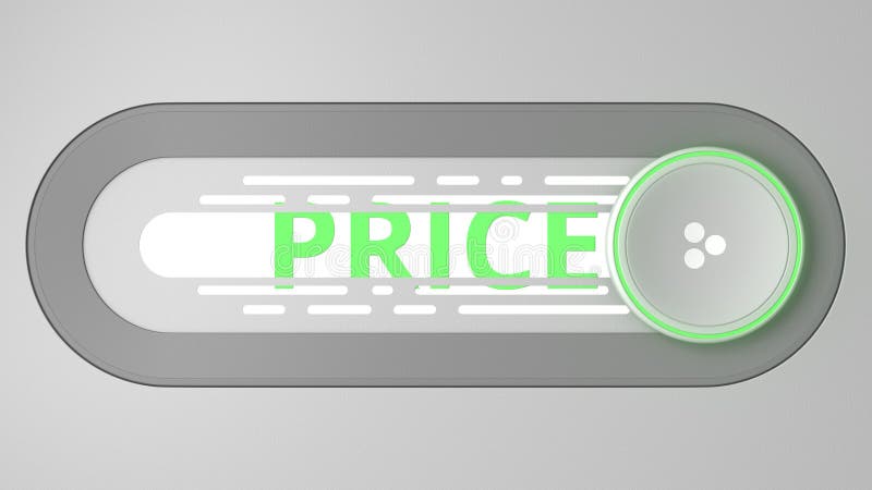 Modern Slider Interface Element and PRICE Text, 3D Rendering Stock ...