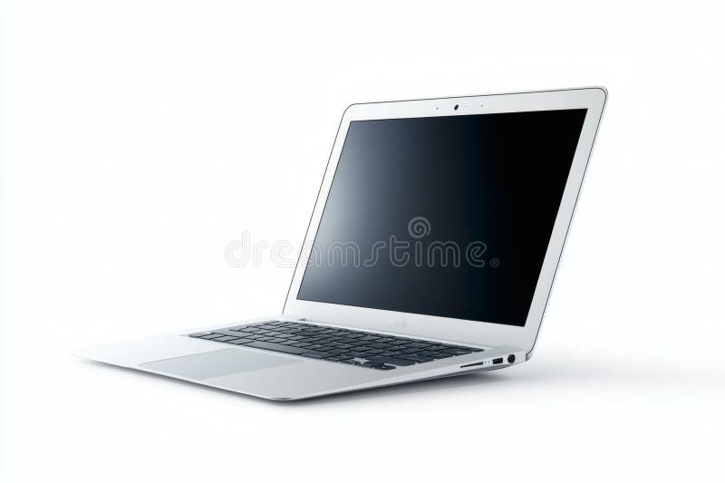 A Modern Slim Laptop Isolated on a Pure White Background Stock ...