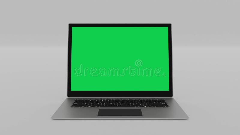 Modern Slim Laptop Opening and Turning on Green Screen 4k Stock Video ...