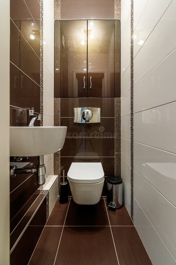 Modern Small Bathroom Interior Design. Bright Style Stock Image - Image ...