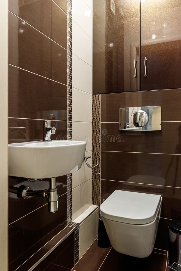 Modern Small Bathroom Interior Design. Bright Style Stock Photo - Image ...