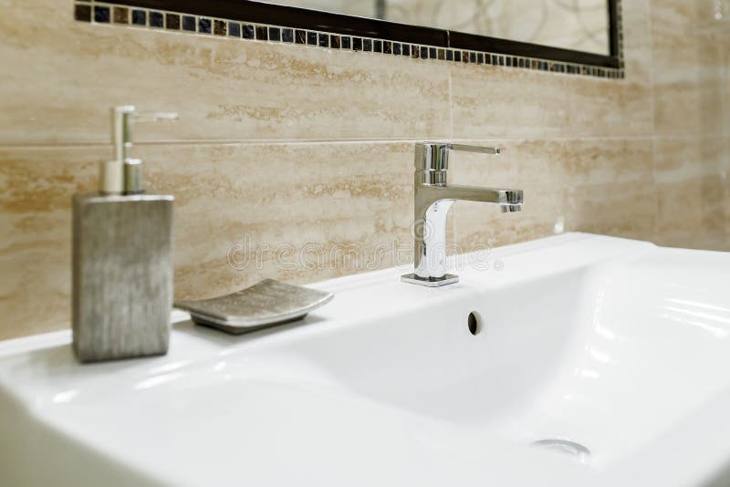 Modern Small Bathroom Interior Design. Bright Style Stock Image - Image ...