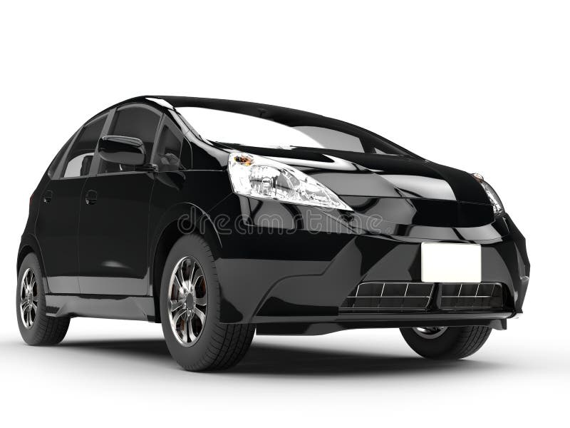 Modern Small Black Compact Car Stock Illustration - Illustration of ...