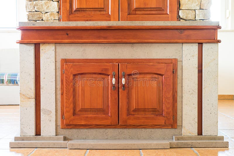 Modern, Small Cabinet in Room Stock Image - Image of home, wooden ...