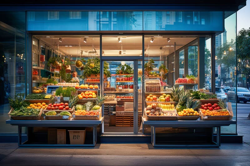Modern Small Local Grocery Store Facade Storefront Stock Photo - Image ...
