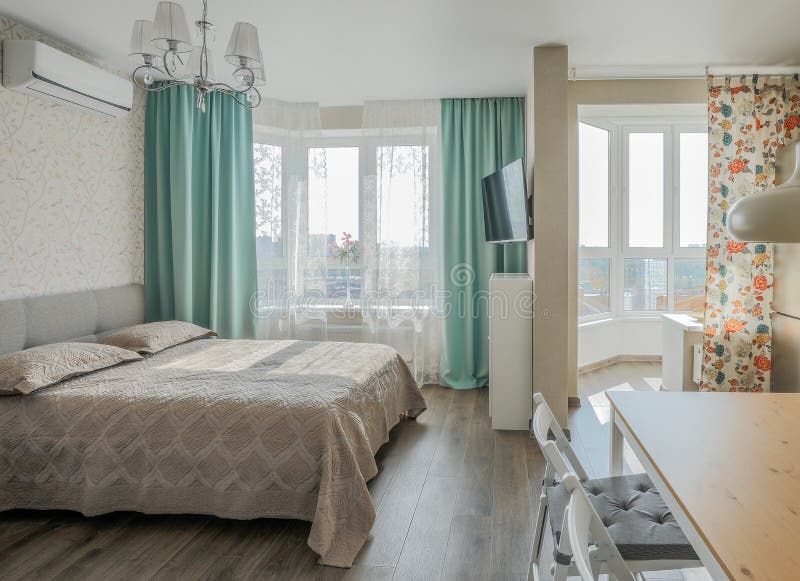 A Modern Small-sized Apartment in a High-rise Building. Stock Photo ...