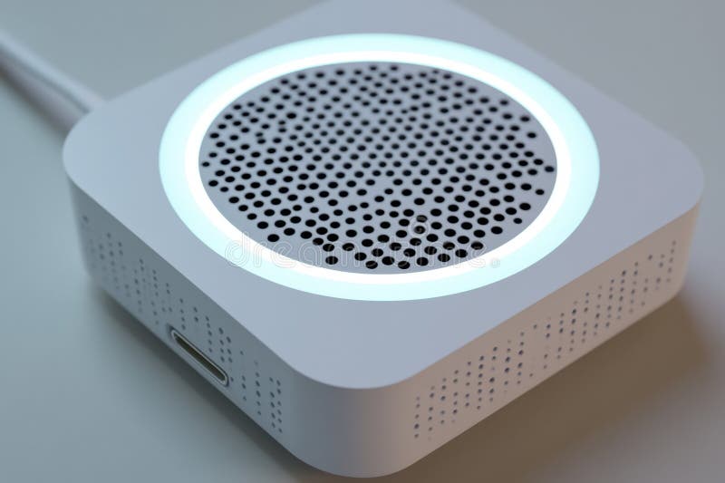 Modern Smart Air Purifier Device with Illuminated Control Panel. Stock ...