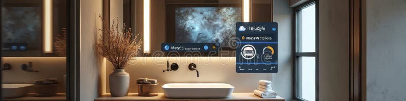 Modern Smart Bathroom with Interactive Mirror and Eco-friendly Design ...