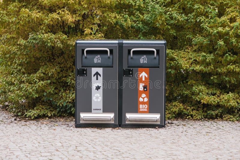 Modern Smart Bins. Waste Collection. Separate Collection of Garbage and ...
