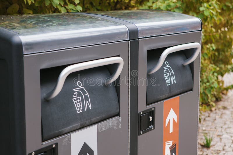 Modern Smart Bins. Waste Collection. Separate Collection of Garbage and ...