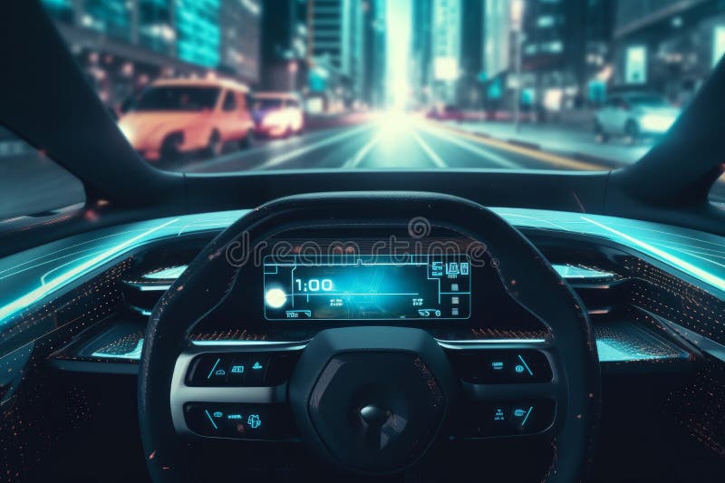 Modern Smart Car Dashboard. Generate Ai Stock Illustration - Illustration of connect, dashboard ...