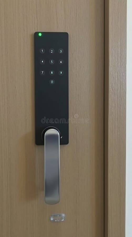 Modern Smart Card Door Lock System in Hotel Room Stock Illustration ...