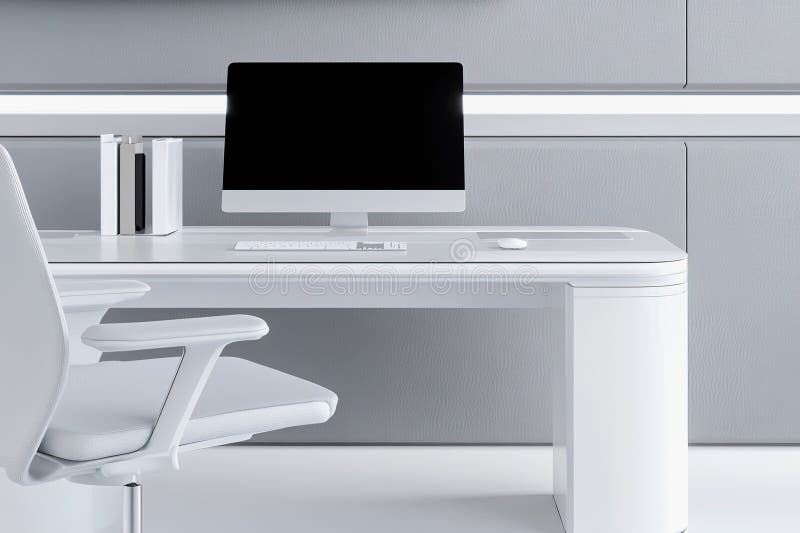 Modern Smart Desk with Digital Assistant and Analytics Features in ...