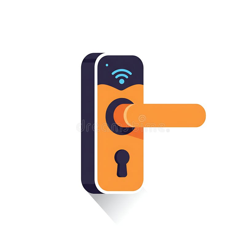 Smart Door Lock Icon stock illustration. Illustration of home - 382336852
