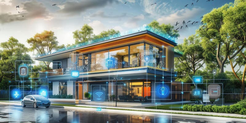 Modern Smart Home. Advanced Technology Concept Stock Illustration - Illustration of ...