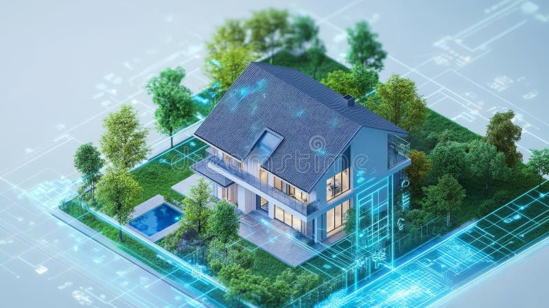 Modern Smart Home with Augmented Reality Blueprint and Sustainable ...