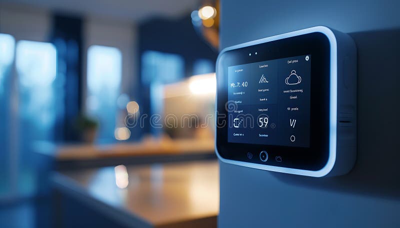 Modern Smart Home Automation System App on the Wall Controlling Climate ...