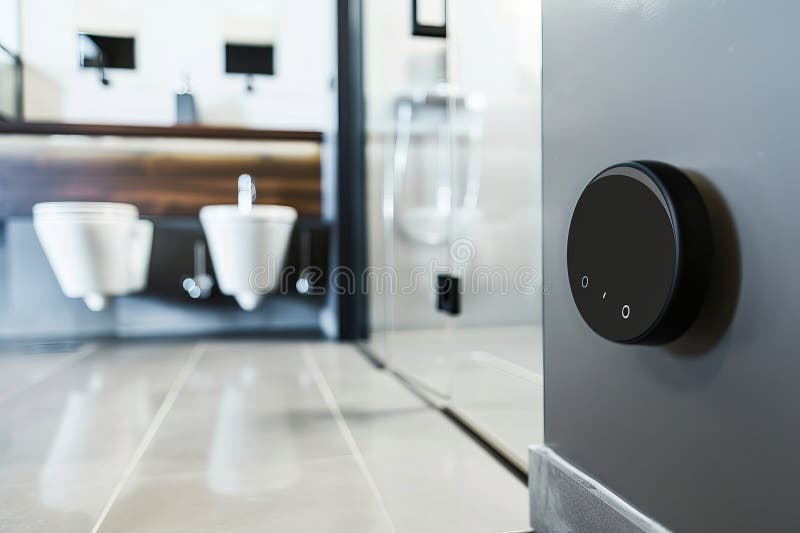 Modern Smart Home Bathroom Interior with Automated Lighting Control ...