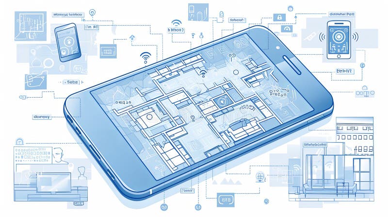 Modern Smart Home Concept with Floor Plan and Connected Devices ...