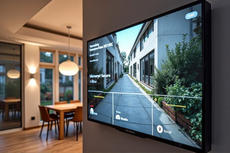 Modern Smart Home Dashboard in Contemporary Living Room with Smart Tv ...