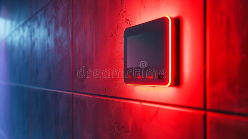 Modern Smart Home Device on Wall with Ambient Light. Generative Ai ...