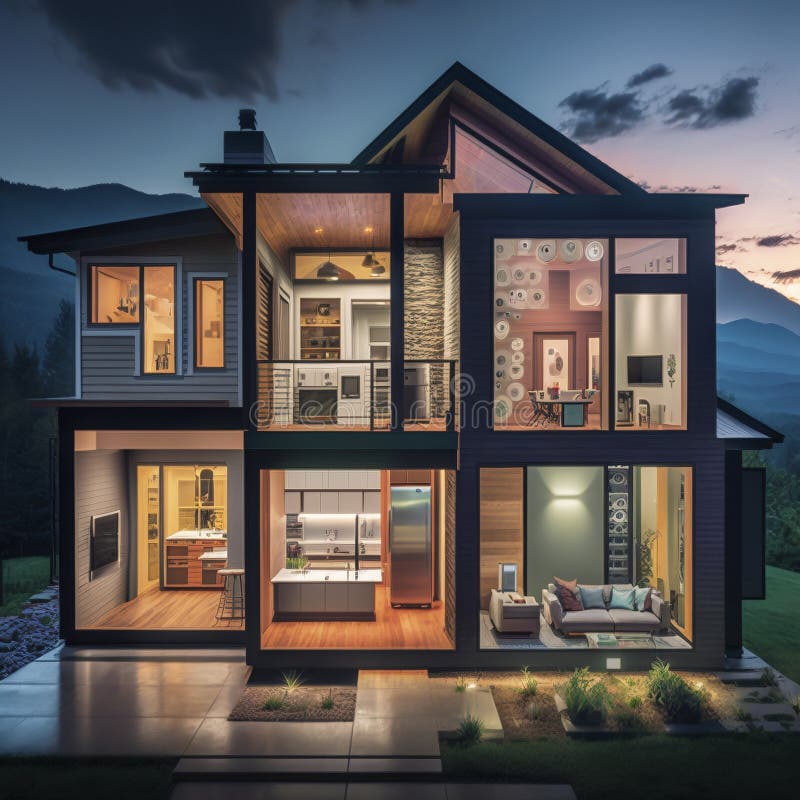 A Modern Smart Home, Filled with Advanced-edge Devices, Sensors, and ...