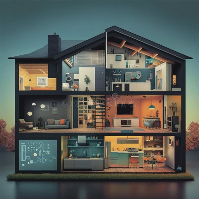 A Modern Smart Home, Filled with Advanced-edge Devices, Sensors, and ...