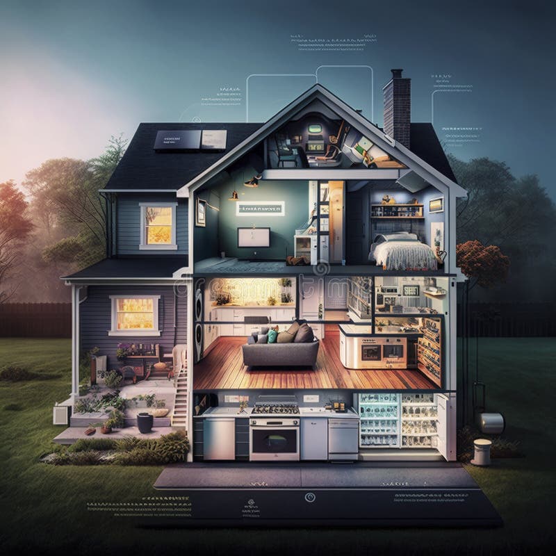 A Modern Smart Home, Filled with Advanced-edge Devices, Sensors, and ...