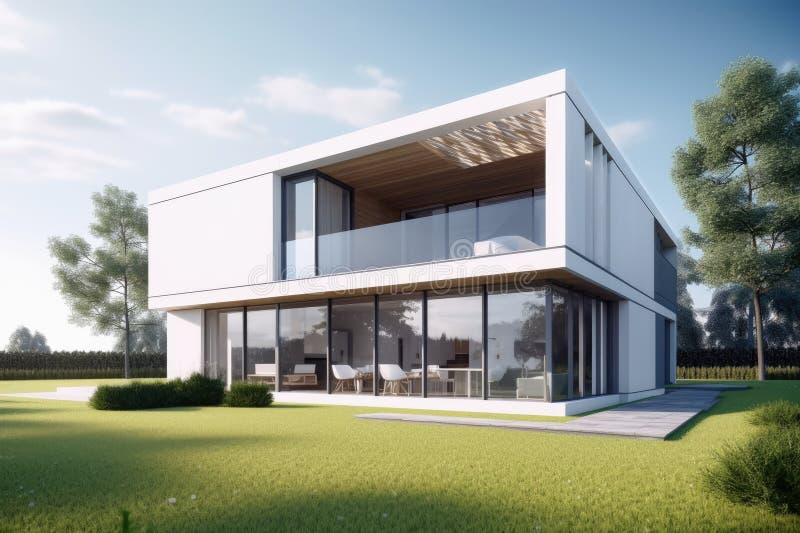 Modern Smart Home House Concept Created with Generative AI Technology ...