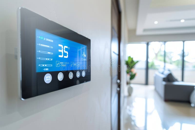Modern Smart Home Interface on a Digital Wall-mounted Control Panel ...