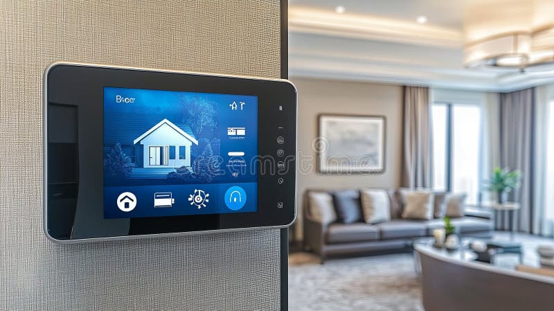 Modern Smart Home Interface in Spacious Living Room with Automation ...