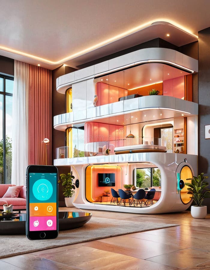 Modern Smart Home Interior Design Stock Photo - Image of sleek, stylish ...