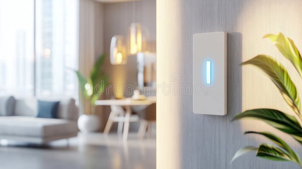 Modern Smart Home Interior with High-tech Light Switch and Elegant ...