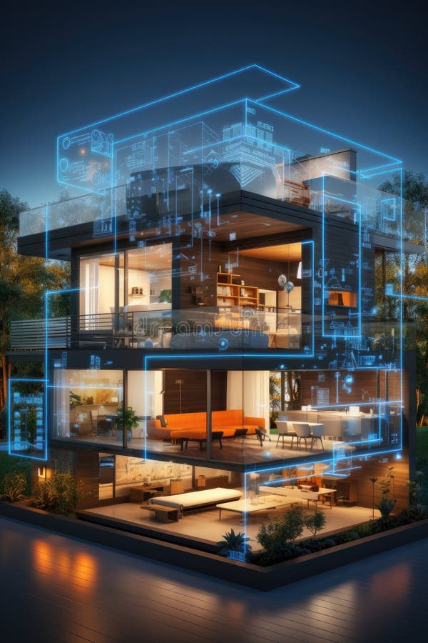 Modern Smart Home Management System Stock Illustration - Illustration ...