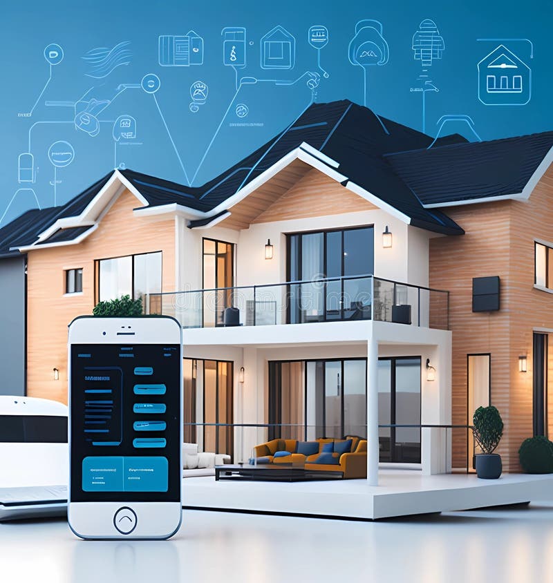 Modern Smart Home Management System Using a Smartphone Stock ...