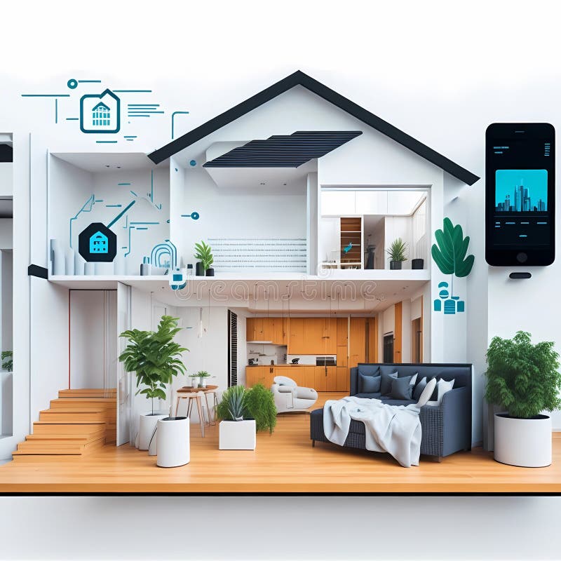 Modern Smart Home Management System Using a Smartphone Stock ...
