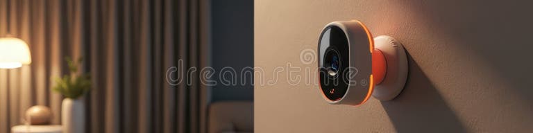 Modern Smart Home Security Camera with Night Vision Mounted on Wall ...