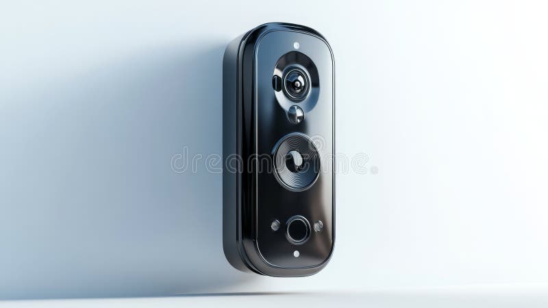 Modern Smart Home Security Camera on Wall Stock Illustration ...
