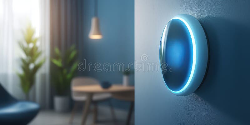 Modern Smart Home Technology Blue Light Control Panel Futuristic ...