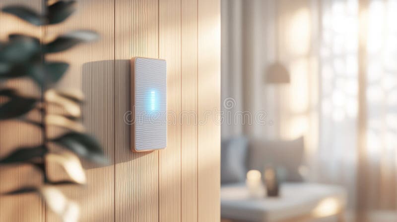 Modern Smart Home Technology with Minimalist Design in Cozy Living Room ...