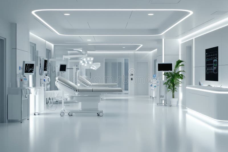Modern Smart Hospital Room Featuring Advanced AI-driven Health ...