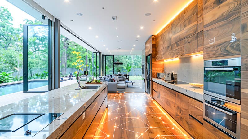 Modern Smart House with Advanced Home Automation Technology Stock Illustration - Illustration of ...