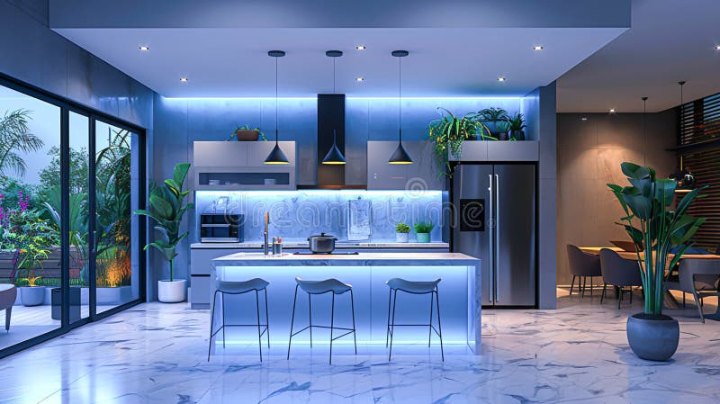 Modern Smart House with Advanced Home Automation Technology Stock ...