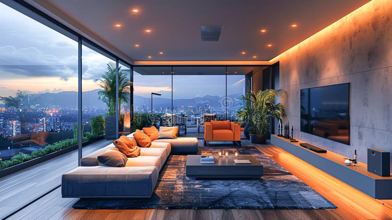 Modern Smart House with Advanced Home Automation Technology Stock ...