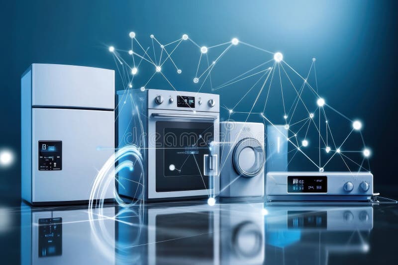 Modern Smart Kitchen Appliances Connected through Technology for ...