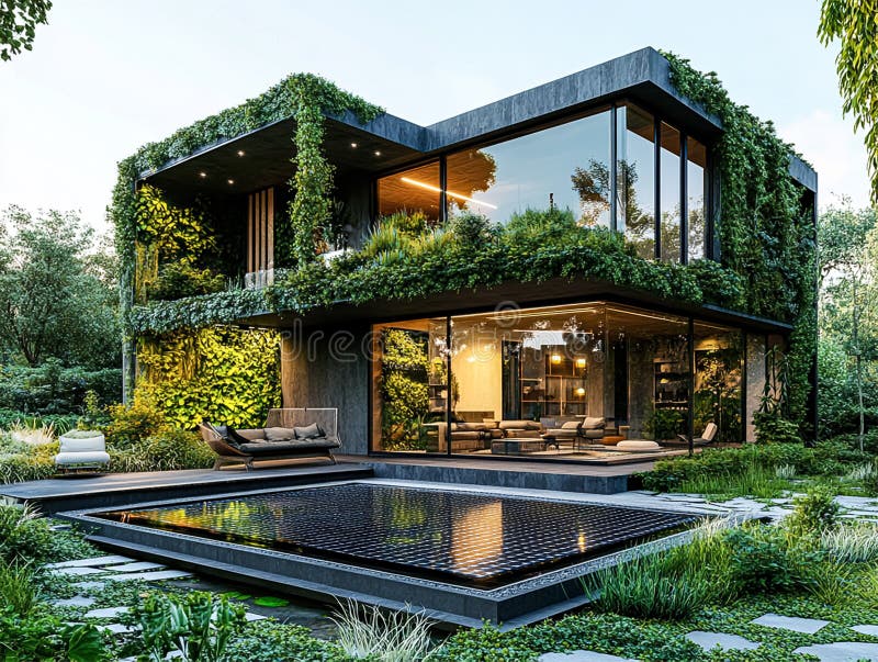 Modern Smart Large Green Interior Large Green Interior Home, Futuristic ...