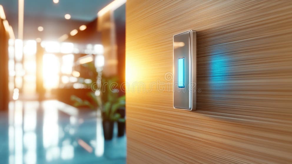 Modern Smart Light Switch in Contemporary Interior Space Stock ...