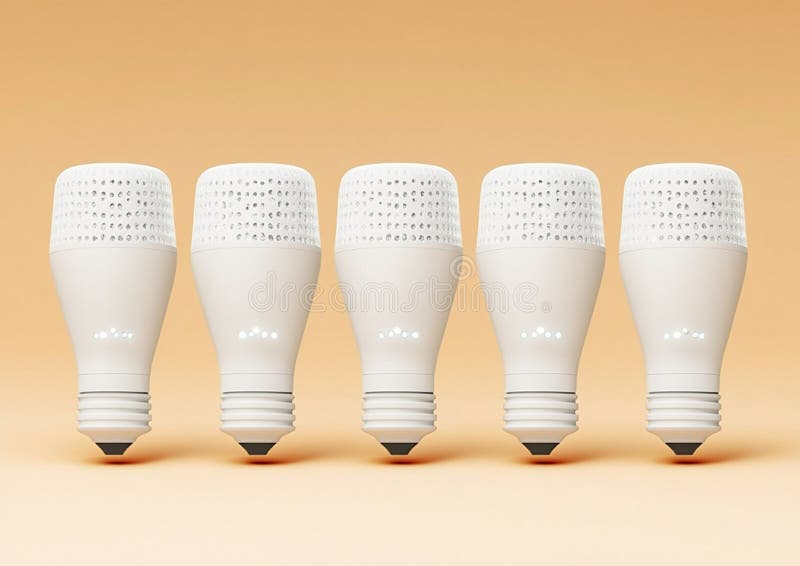 Modern Smart Lightbulbs Row White Technology Home Line Clean Style ...